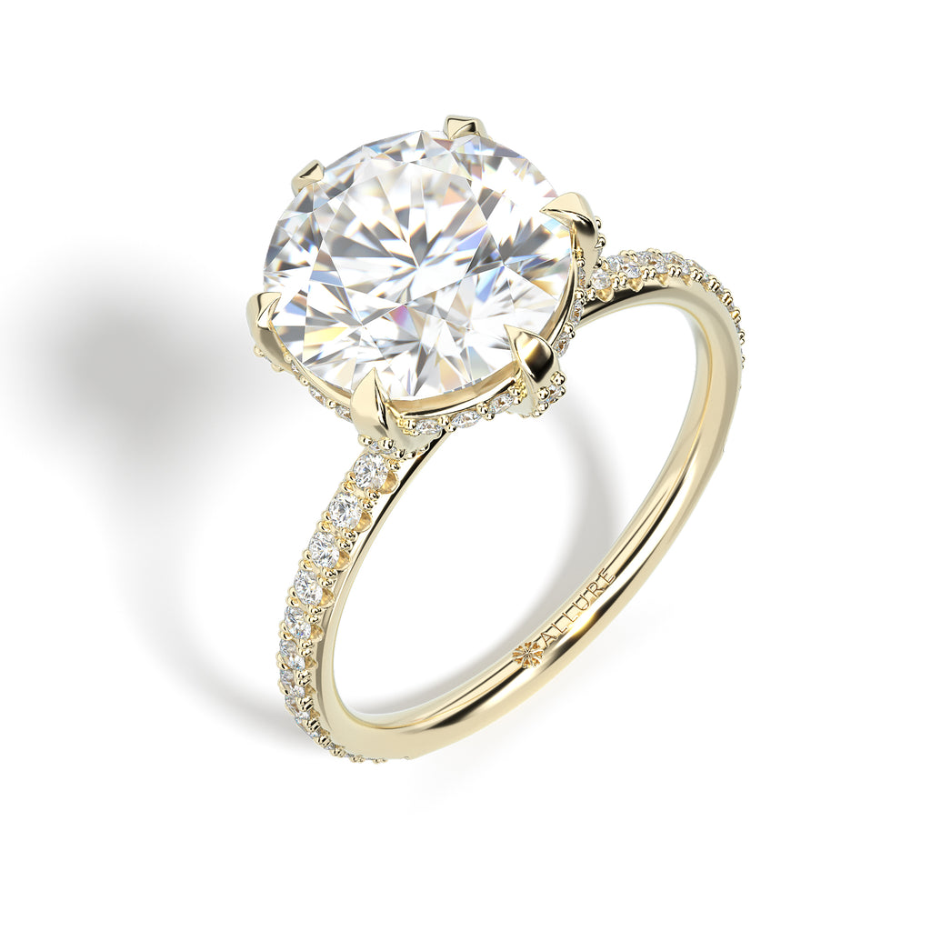 Round Setting with Hidden Halo and Diamond Encrusted Prongs by Allure ...