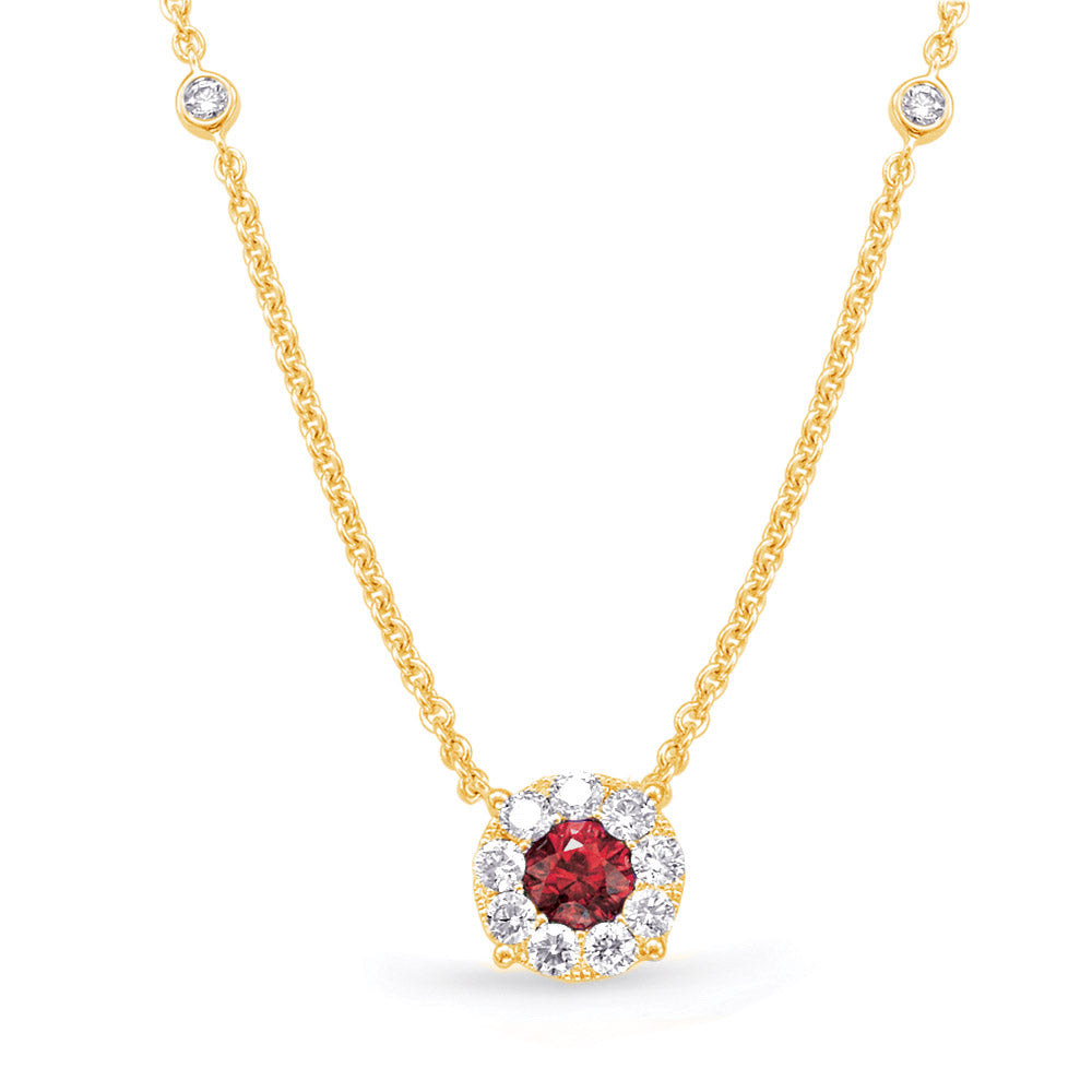 Yellow Gold Ruby & Diamond Necklace - N1209-RYG – Andrews Jewelers